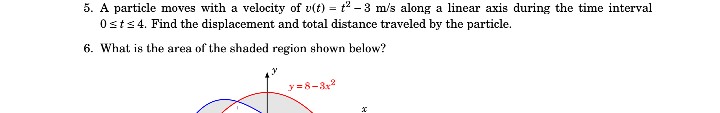 Solved 5. A particle moves with a velocity of v(t) = t2-3 | Chegg.com