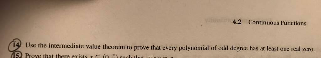 Solved Use the intermediate value theorem to prove that | Chegg.com