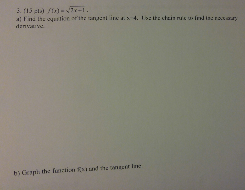 Solved f(x) = squareroot 2x + 1. Find the equation of the | Chegg.com