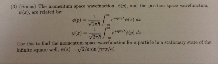 Solved The Momentum Space Wave Function P And The