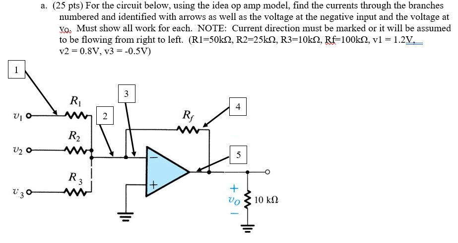 Solved For the circuit below, using the idea op amp model, | Chegg.com