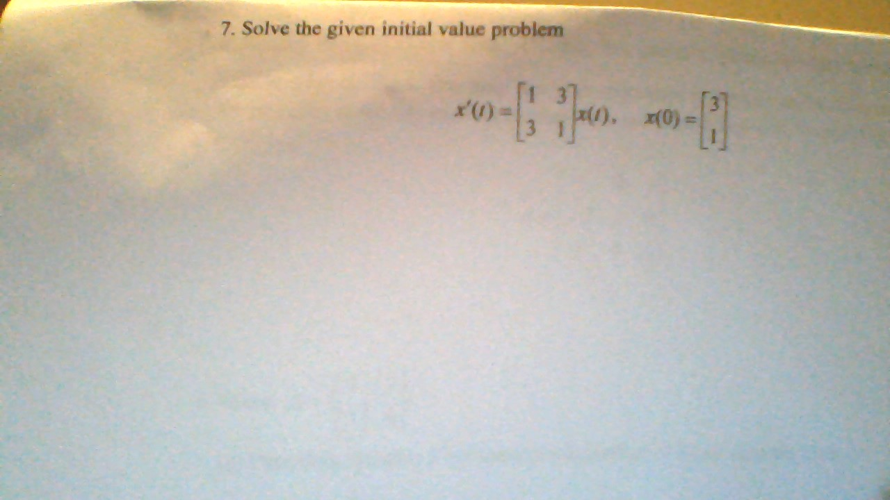 Solved Solve the given initial value problem x'(t) = [1 3 3 | Chegg.com