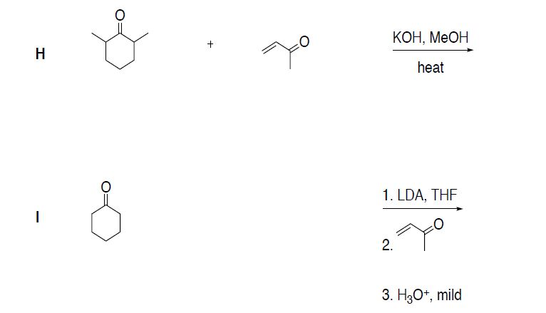 Solved KOH, MeOH heat 1. LDA, THF 2. 3. H30+, mild | Chegg.com