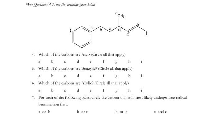 Solved Use the structure given below Which of the carbons | Chegg.com