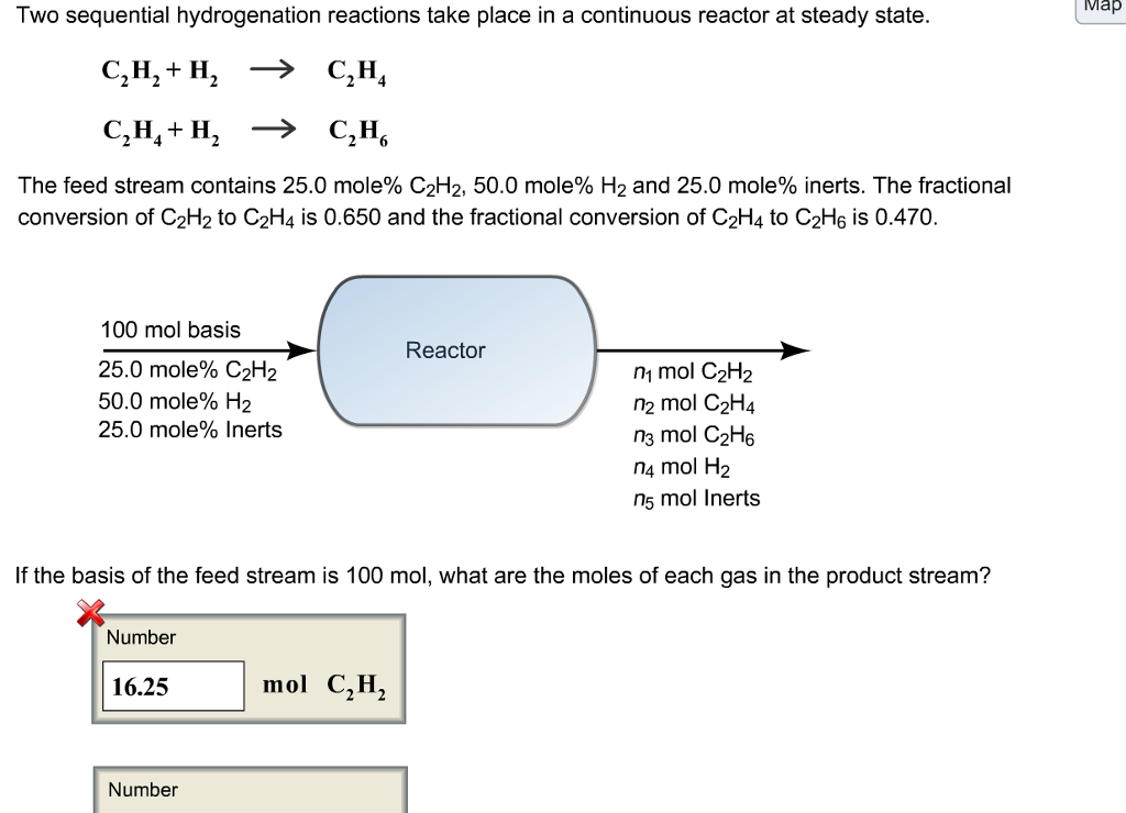 Solved Two sequential hydrogenation reactions take place in | Chegg.com