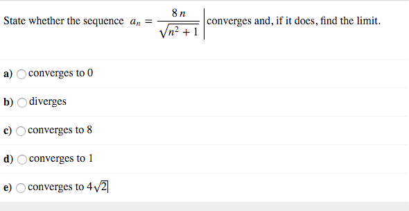 Solved State whether the sequence converges and if it does | Chegg.com