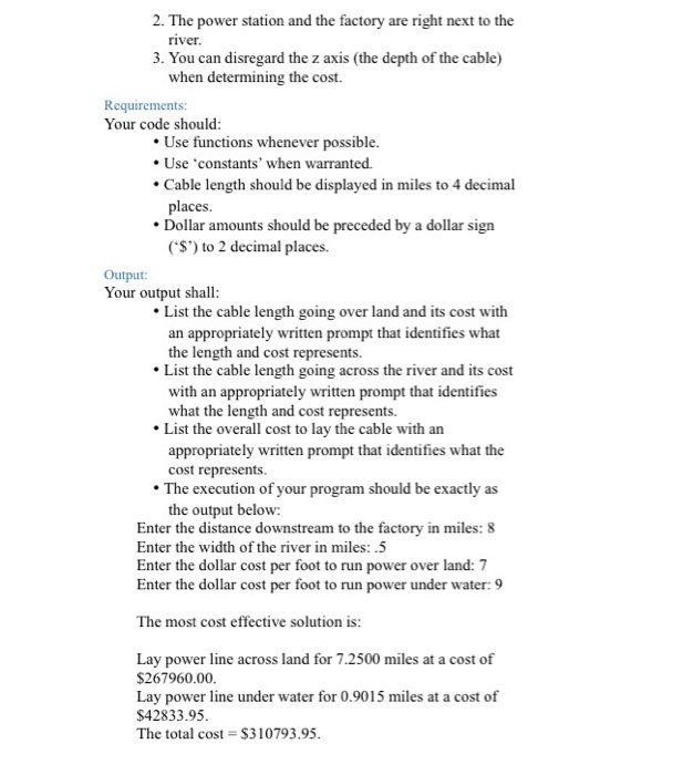 Solved Assignment: The power station problem. Task: A power | Chegg.com