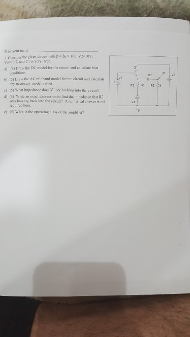 Solved Consider the given circuit with beta = beta_ = 100, | Chegg.com
