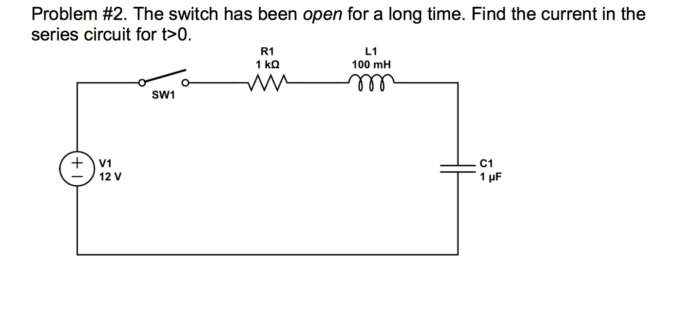 Solved The switch has been open for a long time. Find the | Chegg.com
