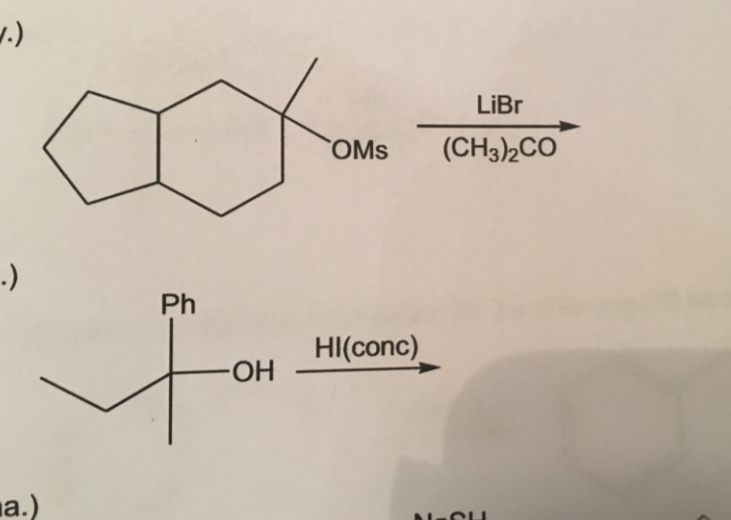 Solved Ph OH LiBr OMS (CH3)2CO HI (conc) | Chegg.com