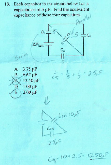 Solved Each capacitor in the circuit below has a capacitance | Chegg.com