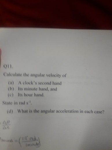 Solved o11 Calculate the angular velocity of (a) (b) (o) A | Chegg.com