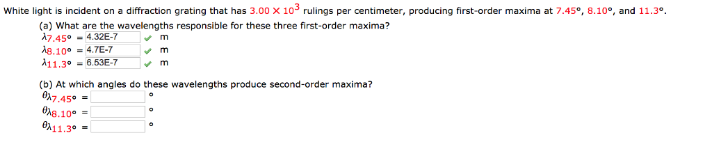 Solved (a) What are the wavelengths responsible for these | Chegg.com