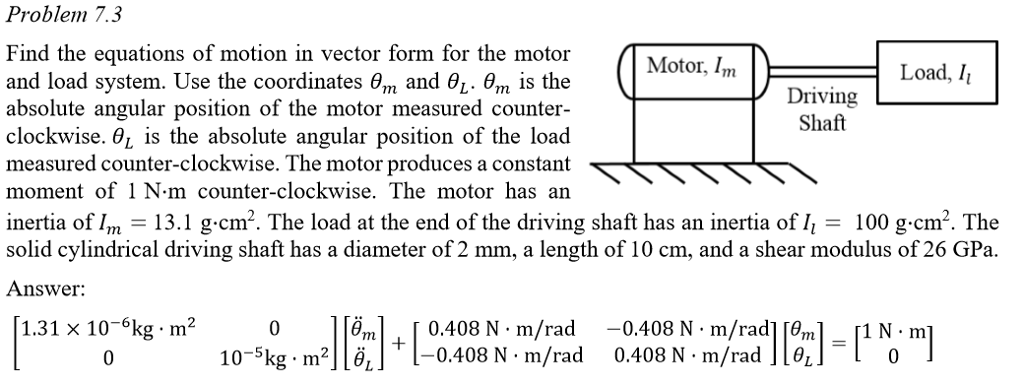Solved Find the equations of motion in vector form for the | Chegg.com