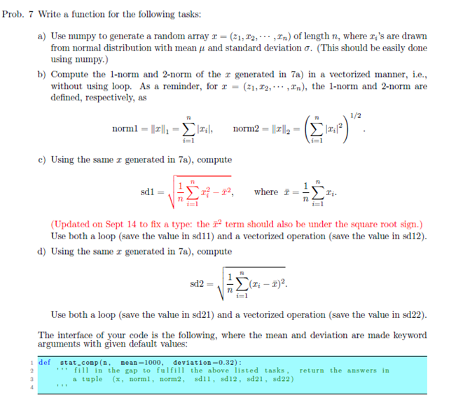 Answered: Python Write a function for the following tasks: