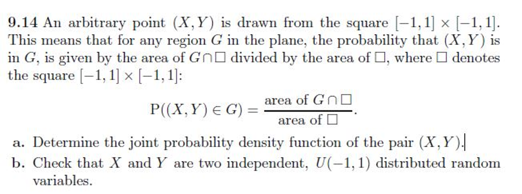 Solved An arbitrary point (X, Y) is drawn from the square | Chegg.com