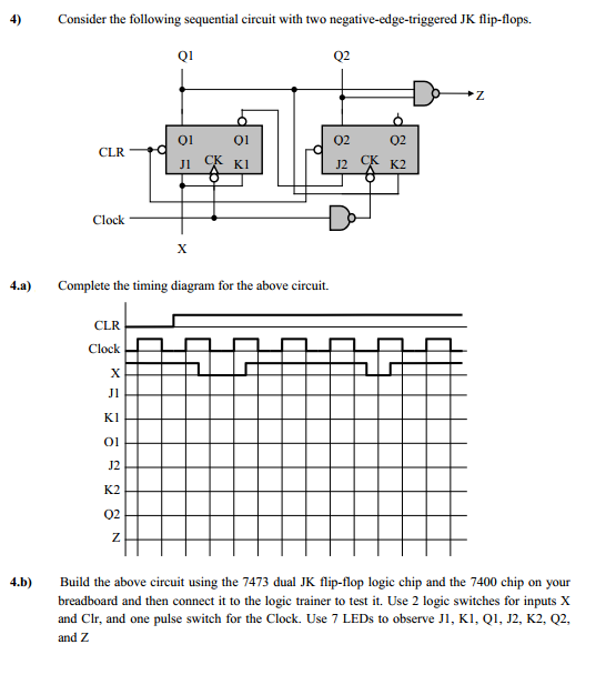 Solved Complete the timing Diagram for the following | Chegg.com