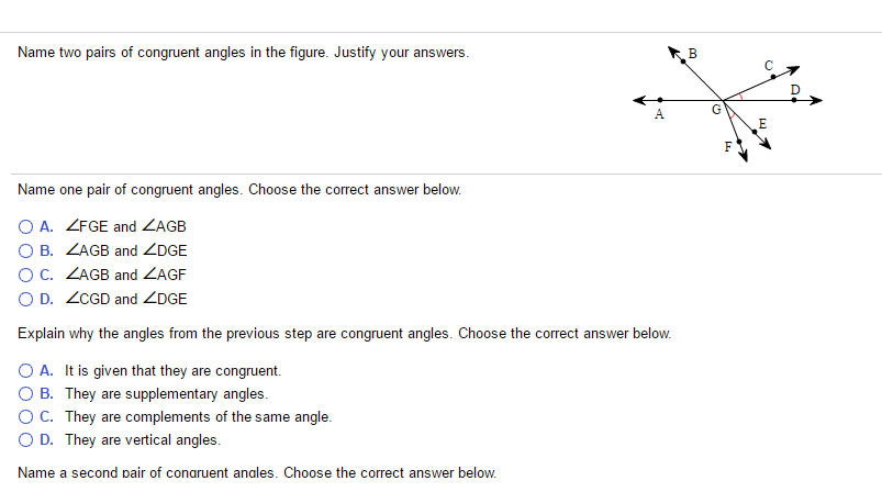 Solved Name two pairs of congruent angles in the figure. | Chegg.com