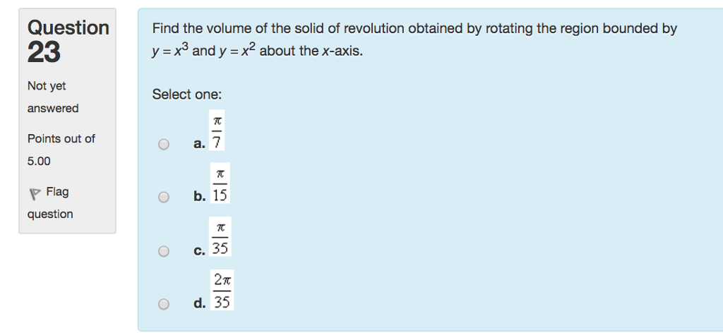 Solved Find the volume of the solid of revolution obtained | Chegg.com