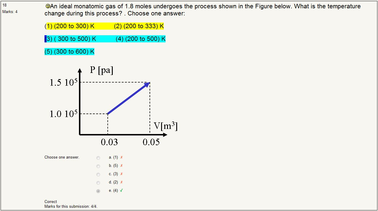 Solved An ideal monatomic gas of 1.8 moles undergoes the | Chegg.com