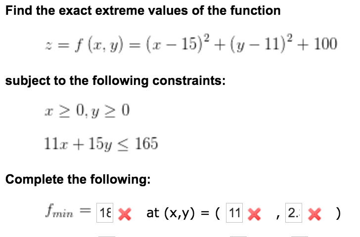 Solved Find the exact extreme values of the function z = | Chegg.com
