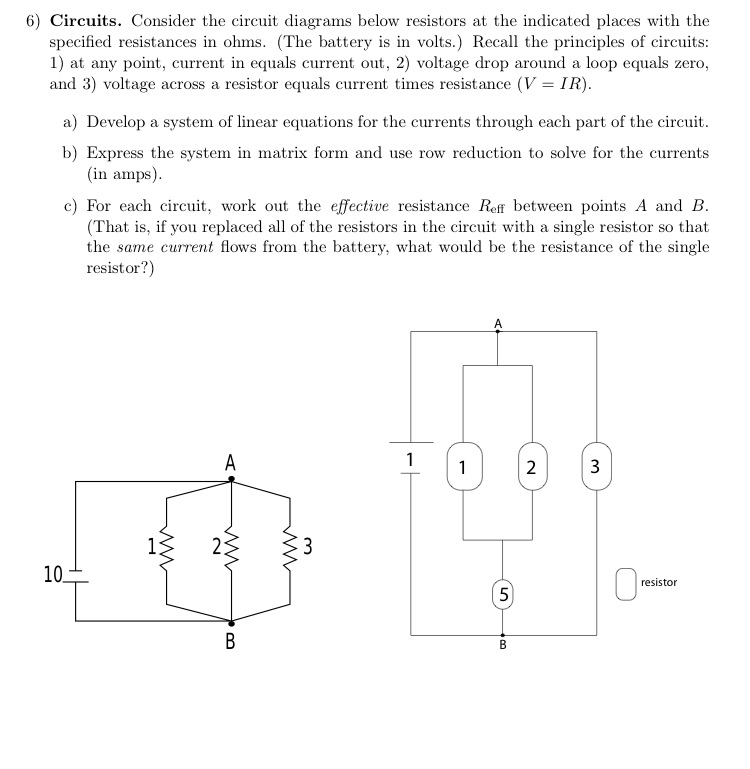 Solved Circuits. Consider the circuit diagrams below | Chegg.com