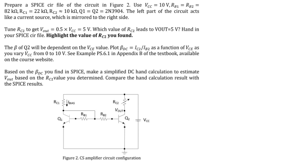 Prepare a SPICE cir file of the circuit in Figure 2. | Chegg.com