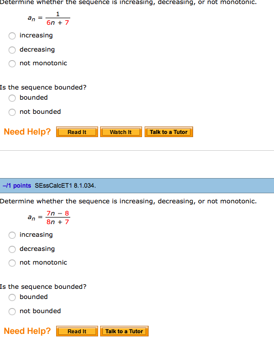 Solved Determine whether the sequence is increasing, | Chegg.com