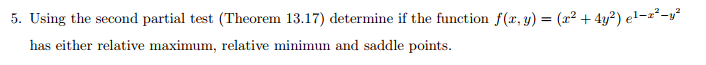 Solved 5. Using the second partial test (Theorem 13.17) | Chegg.com