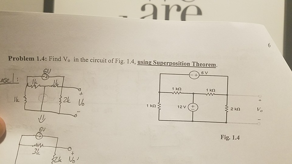 Solved Find V O In The Circuit Of Fig 1 4 Using