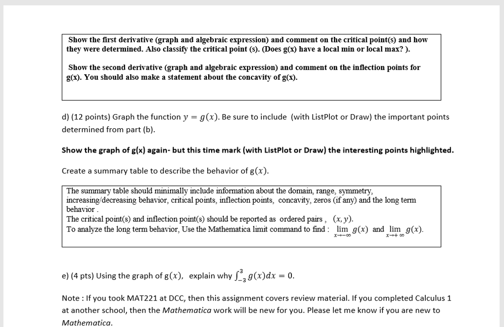Solved We will be using the function g(x) xand the first and | Chegg.com