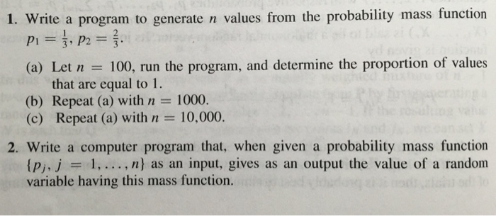 Solved 1. write a program to generate n values from the | Chegg.com