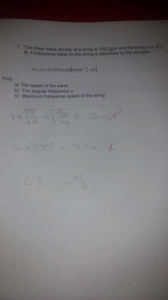 Solved The linear mass density of a string is 100.0g/m and | Chegg.com