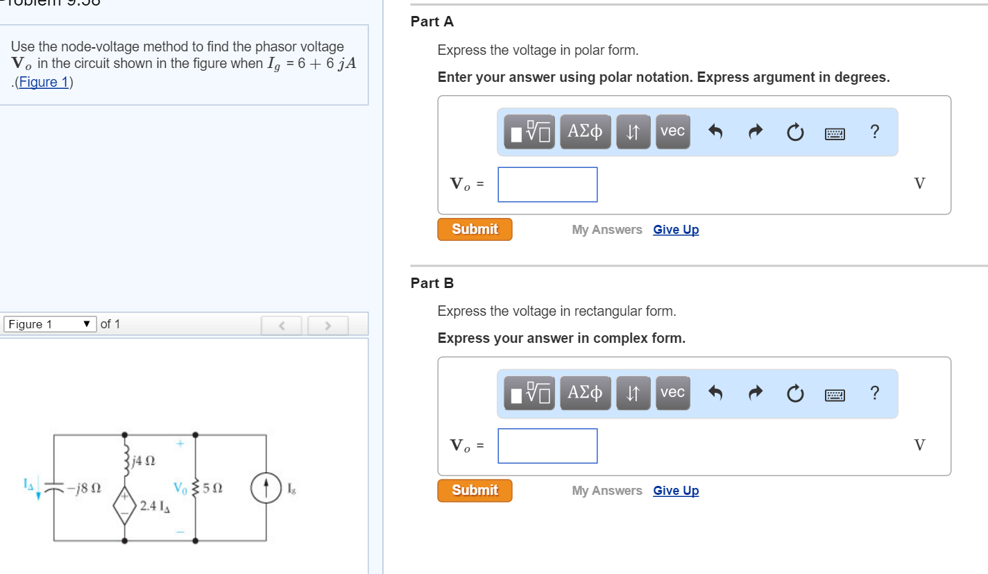 Solved Use the node-voltage method to find the phasor | Chegg.com