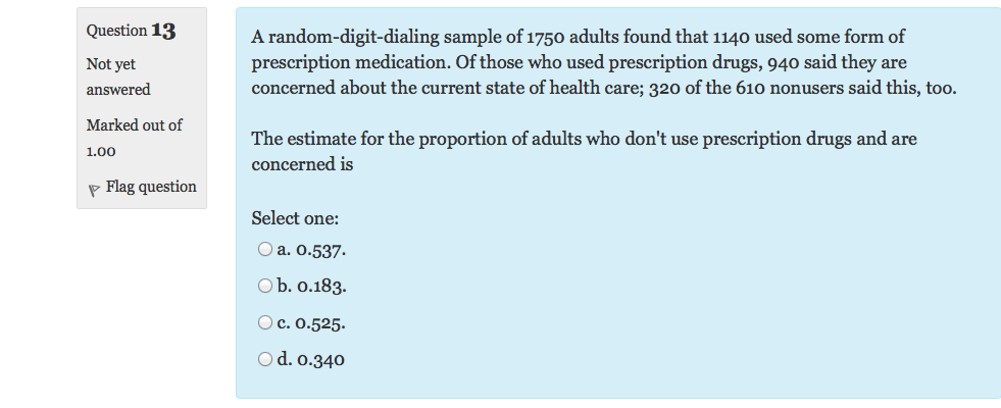 Solved A random-digit-dialing sample of 1750 adults found | Chegg.com