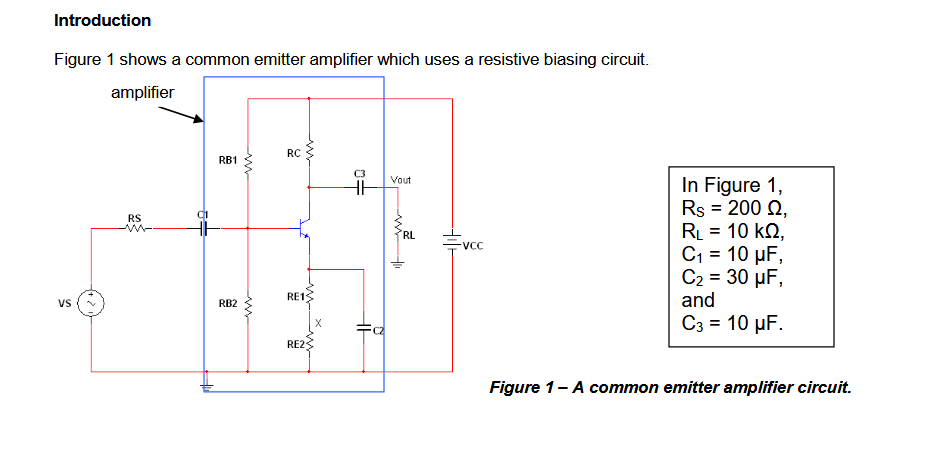 Solved Introduction Figure 1 shows a common emitter | Chegg.com