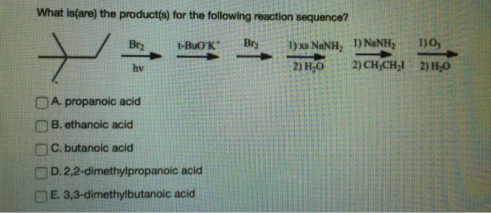 Solved What is(are) the product(s) for the following | Chegg.com
