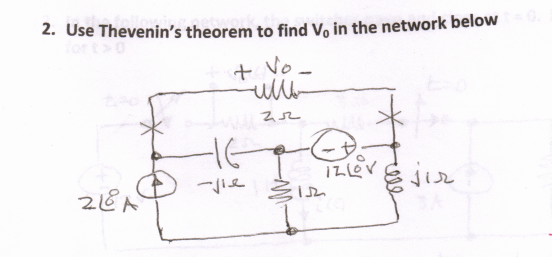 Solved Use Thevenin's Theorem to find V0 in the network | Chegg.com