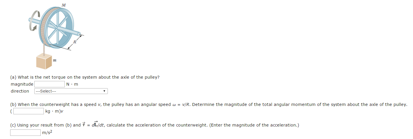 Solved A counterweight of mass m = 4.80 kg is attached to a | Chegg.com