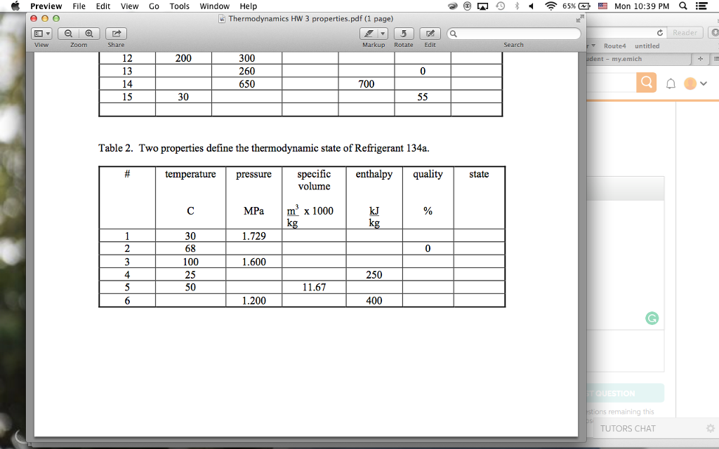 Solved use tables in introduction to thermodynamics and | Chegg.com