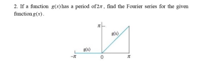 Solved If a function g(x) has a period of 2pi, find the | Chegg.com