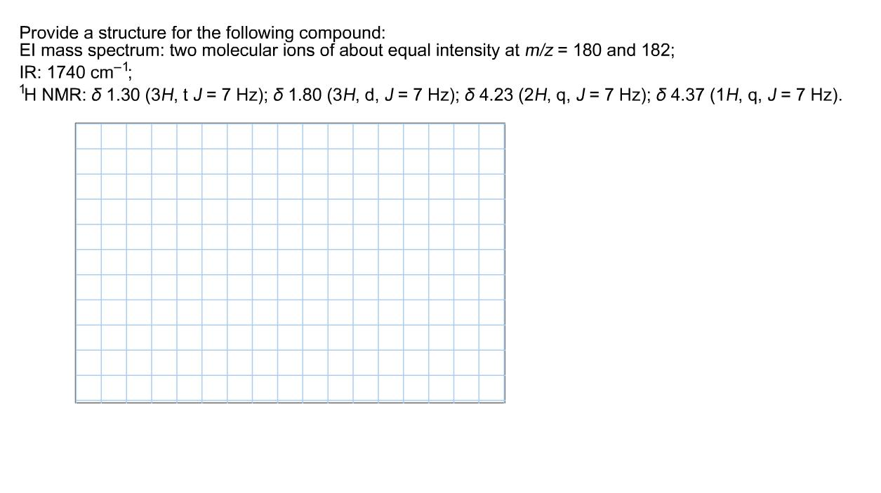 Solved Provide a structure for the following compound: El | Chegg.com