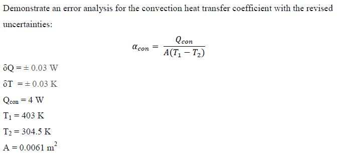 Solved Demonstrate an error analysis for the convection heat | Chegg.com