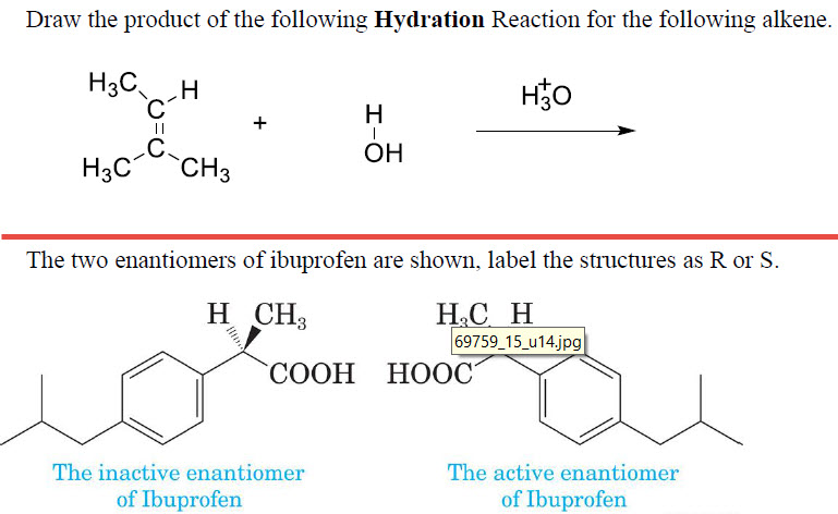 Solved Draw the product of the following Hydration Reaction | Chegg.com