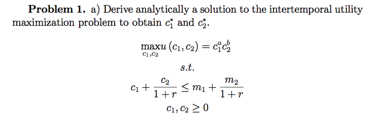 Solved Derive analytically a solution to the intertemporal | Chegg.com