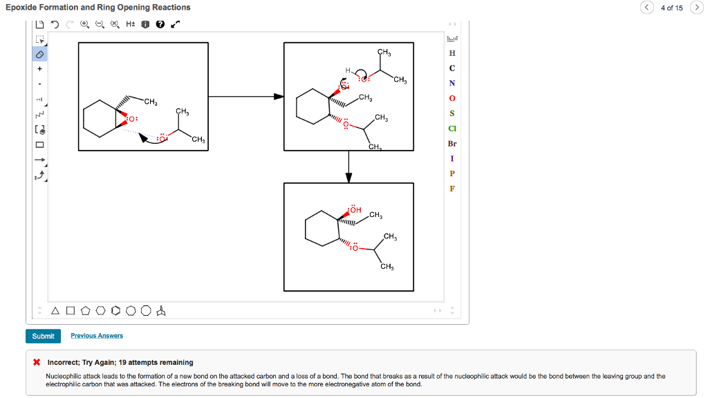 Solved 4 of 15> Epoxide Formation and Ring Opening Reactions | Chegg.com