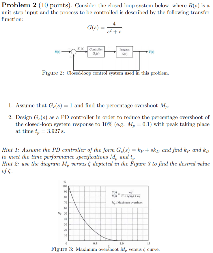 Solved Problem 2 (10 points). Consider the closed-loop | Chegg.com Solved Problem 2 (10 points). Consider the closed-loop | Chegg.com