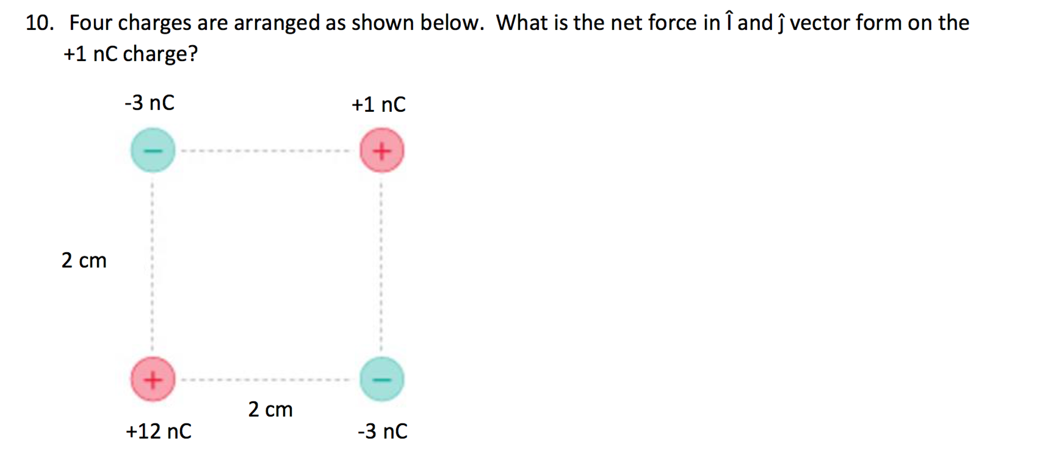 Solved Four charges are arranged as shown below. What is the | Chegg.com