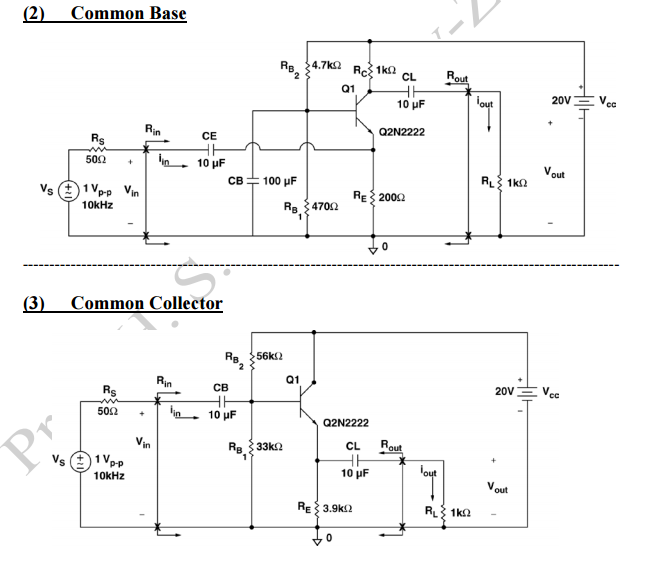 Solved Solve each of the given amplifier circuits assuming h | Chegg.com