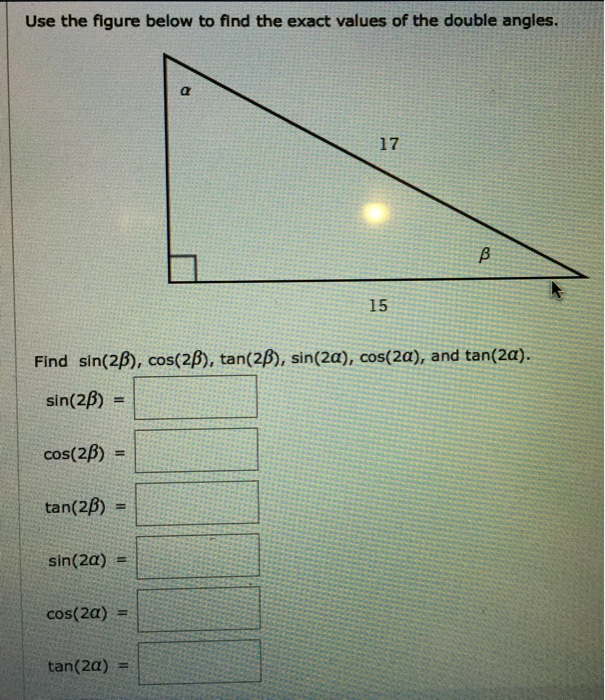 Solved Use the figure below to find the exact values of the | Chegg.com